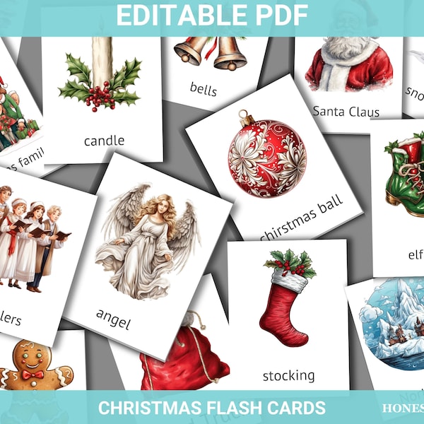 Christmas Flashcard - Etsy
