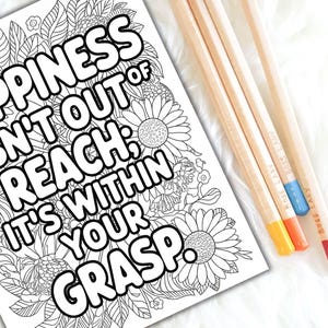 Mental Health Motivational Quotes Coloring Pages, Hand-drawn ...