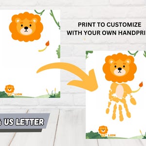 Wild Animal Handprint Craft, Printable Handprint Keepsake, Safari ...