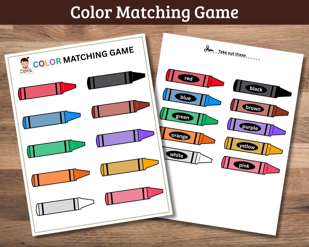 Color Matching Game Printable, Busy Book Pages for Toddlers ...