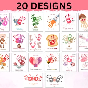 Valentine Handprint Art, Valentine Preschool Craft, Toddler Holiday Art ...