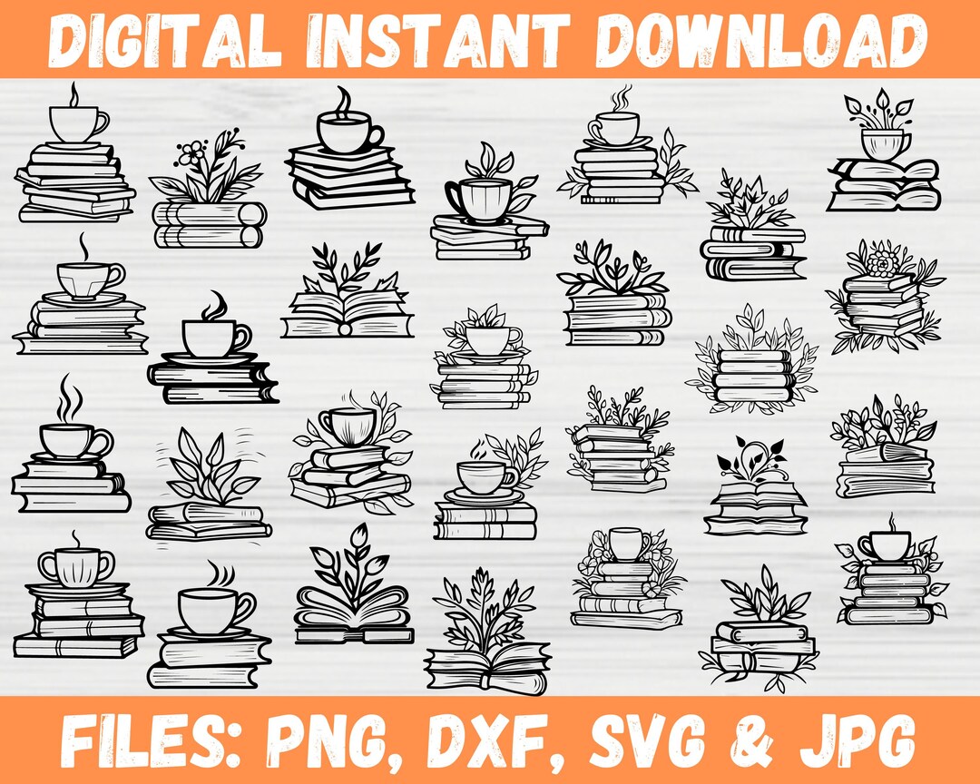 Floral Book SVG, Book Svg Bundle, Books With Flowers Svg, Reading Book ...