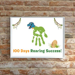 100 Days of School Handprint Craft, 100th Day Keepsake, Preschool and ...