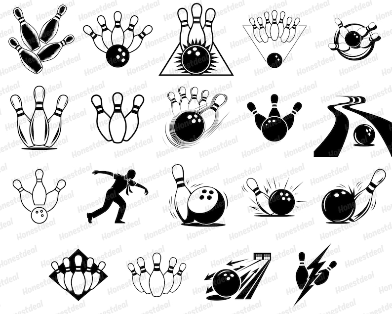 Bowling SVG Bundle: 50+ Designs for Cricut & Silhouette (commercial Use ...