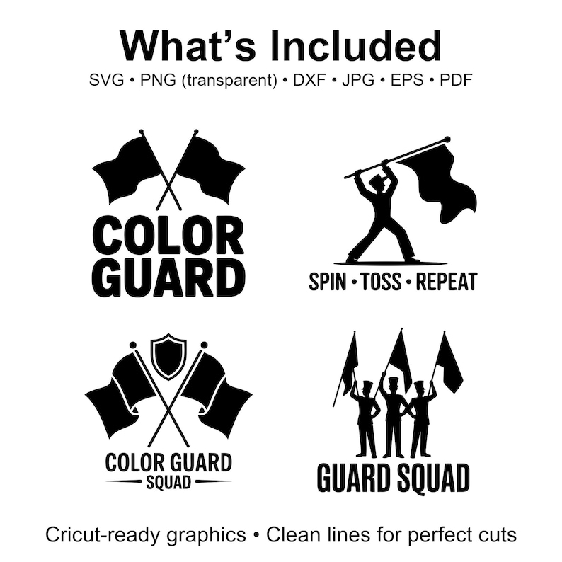 Color Guard SVG Bundle | Winter Guard SVG for Cricut | Flag Flipping ...