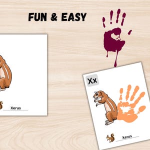 Animal Alphabet Handprint Art Craft, Baby Toddler Activity, Classroom ...