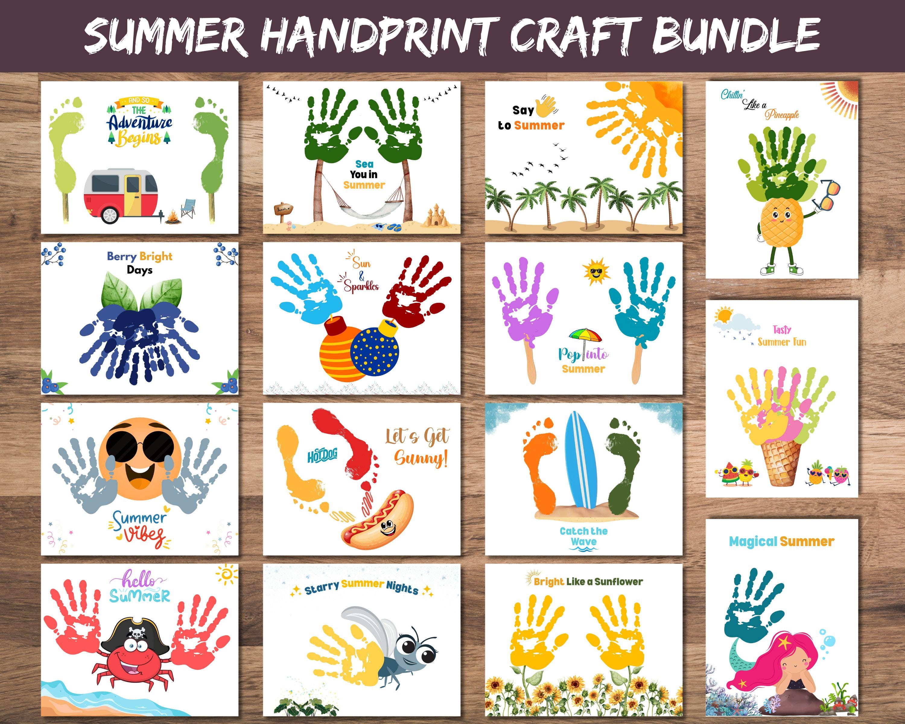 Summer Handprint Craft Bundle for Kids & Toddlers – Printable Keepsake ...