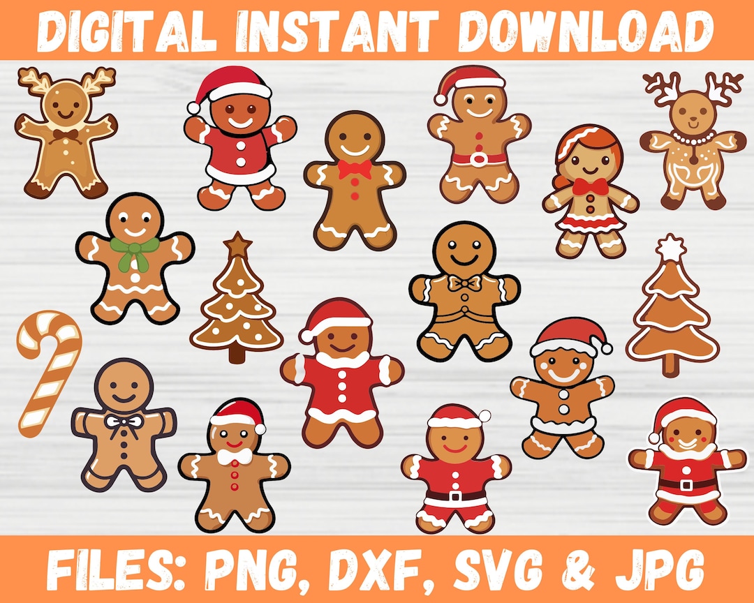 Christmas Gingerbread Man Woman SVG Bundle Cookie Winter Holiday ...