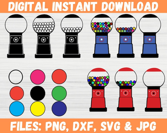 Gumball Machine Svg, Gumballs Svg, Gum Svg, Downloadable Design File ...