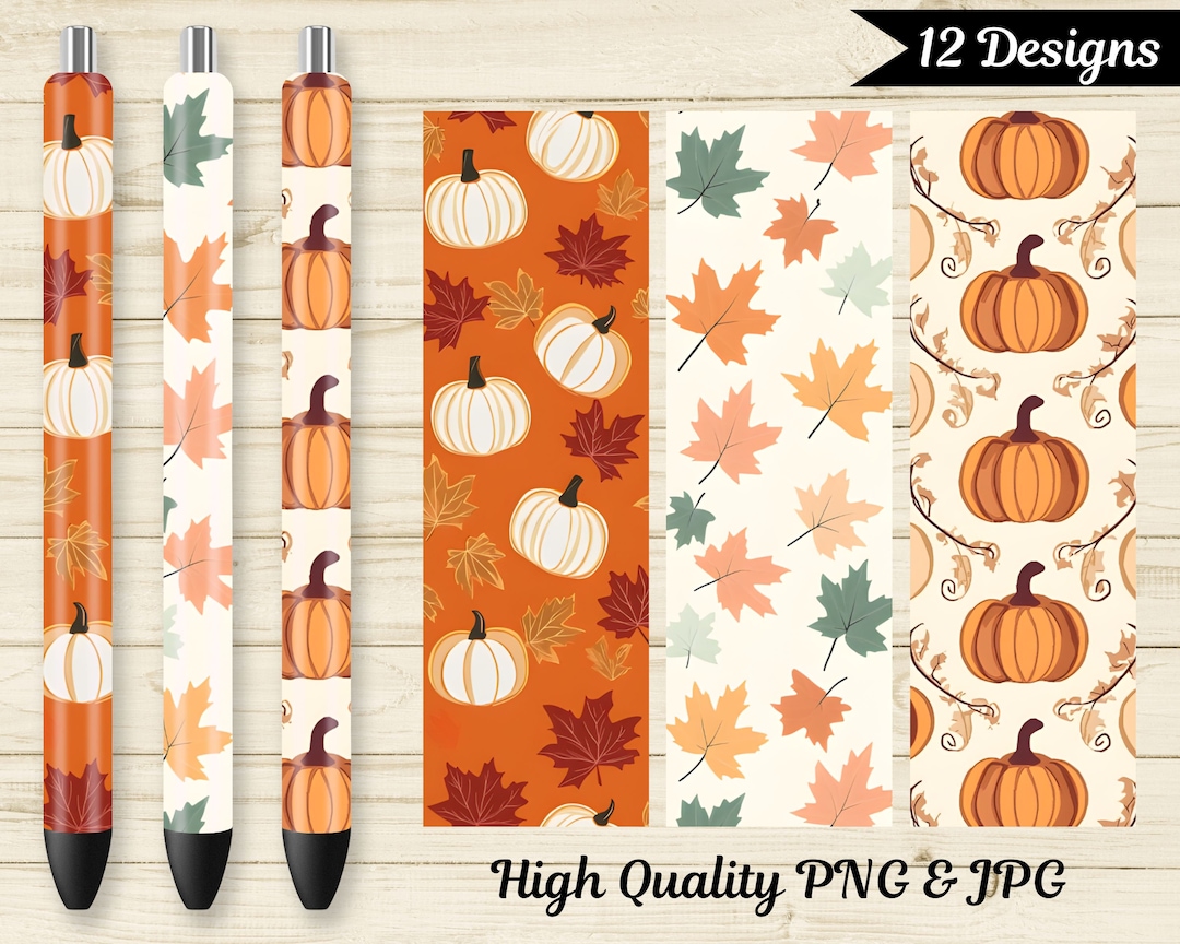 Fall Epoxy Pen Wrap SVG Bundle, Pumpkin Pen Wraps , Autumn Wraps ...