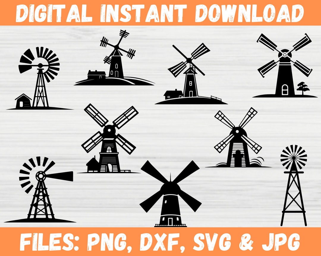 Farm Windmill SVG Bundle, Ranch Animals PNG, Rustic Farmhouse ...