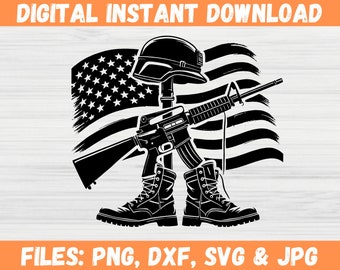 Fallen Soldier Tribute Svg, US Soldier Svg, US Army Svg, US War Hero ...