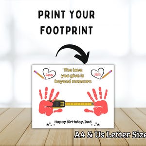 Dad Birthday Handprint Craft, Grandpa Birthday Handprint Art, Dad Craft ...