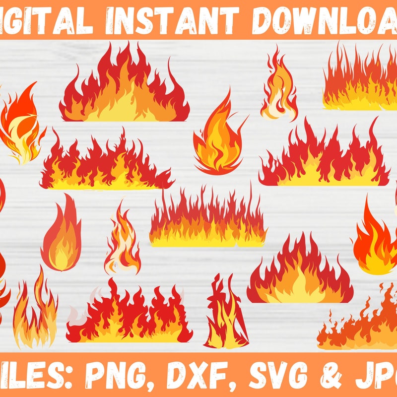 Flames Svg - Etsy