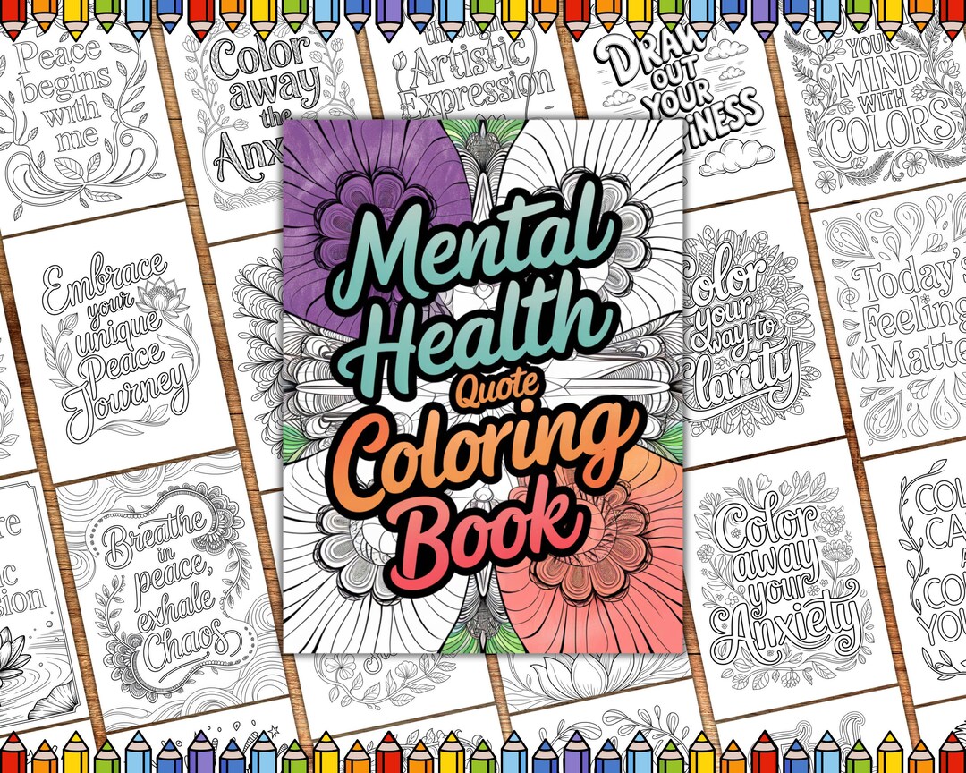 Mental Health Coloring Book Printable | Motivational Quotes PDF ...