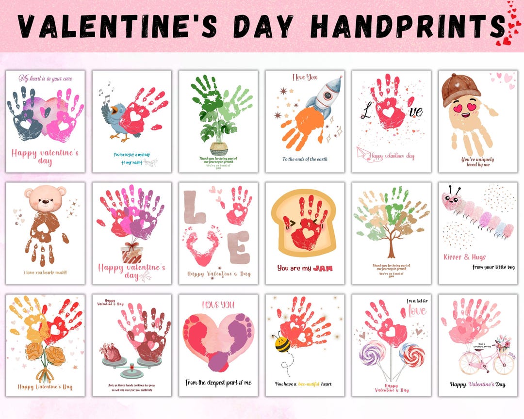 Valentine Handprint Art, Valentine Preschool Craft, Toddler Holiday Art ...