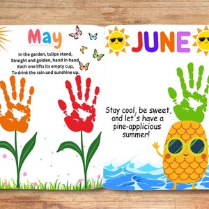 Handprint Memory Book Printable, Kids Keepsake Art, Preschool Handprint ...