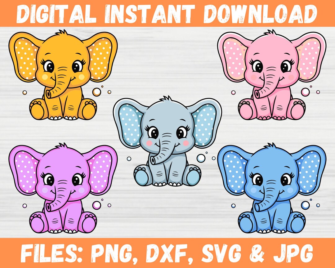 Cute Elephant Cut File, Nursery Decor, Girl and Boy Elephant ...