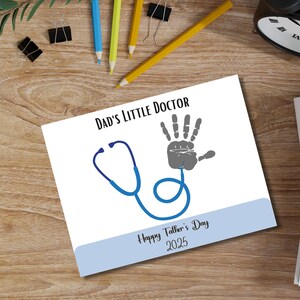 Doctor Handprint Art Craft, Digital Father's Day Gift Clipart, Homemade ...