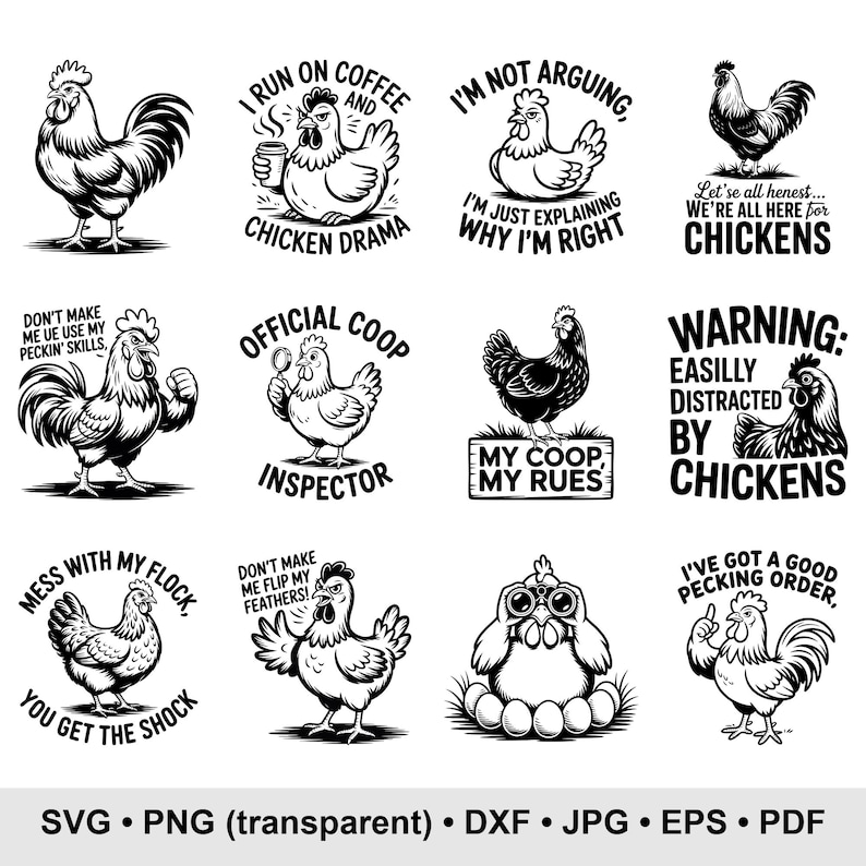 Funny Chicken SVG Bundle • 100 Crazy Chicken Svg Files for Cricut • Hen ...