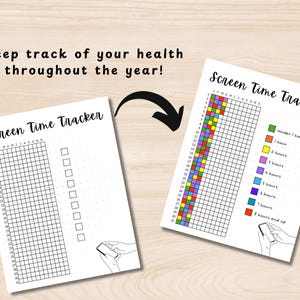 Screen Time Tracker, Habit Tracker Chart, Time Schedule Planner, Daily ...