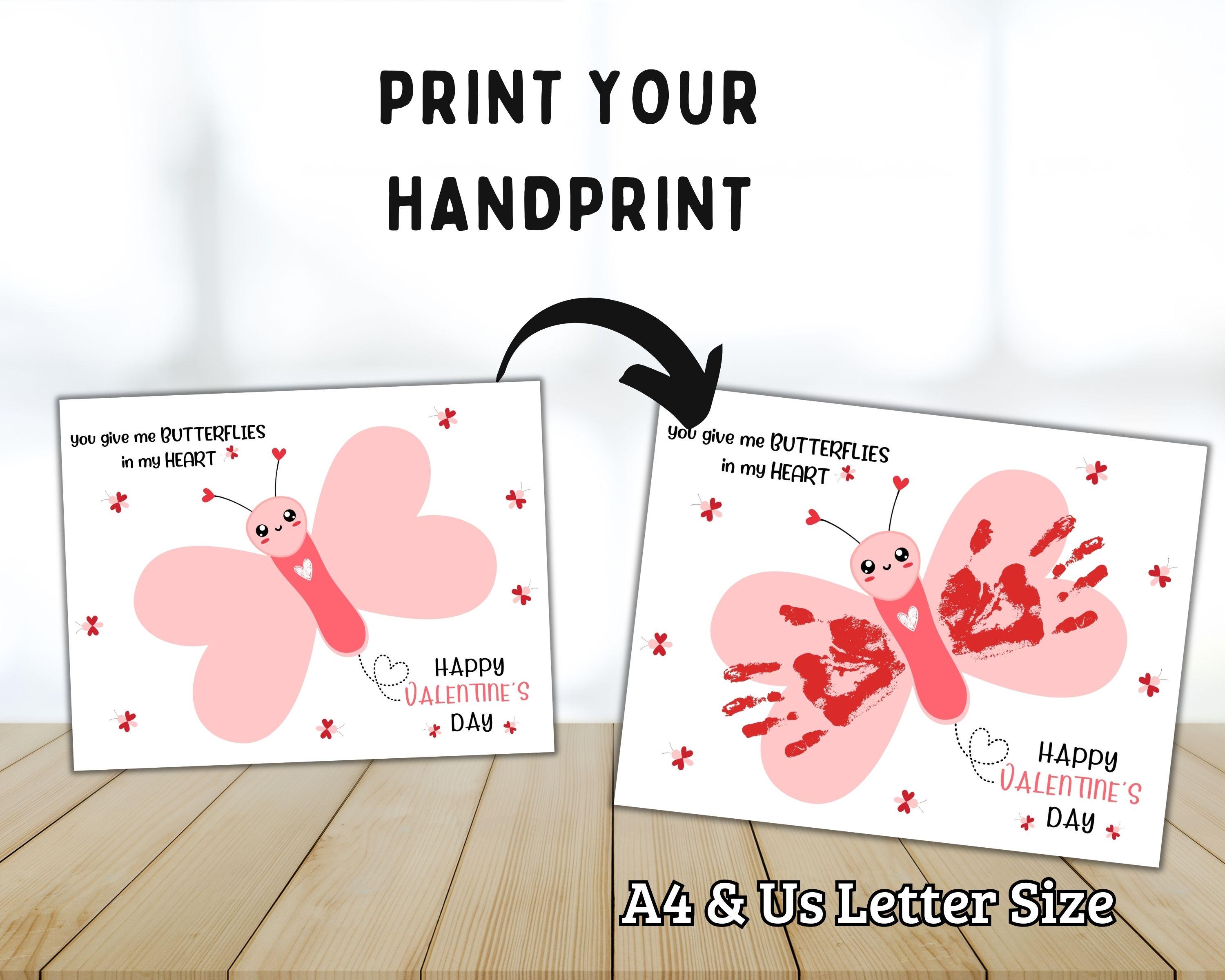 Butterfly Handprint Art, Personalized Butterfly Keepsake, DIY Baby ...