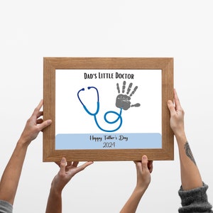 Doctor Handprint Art Craft, Digital Father's Day Gift Clipart, Homemade ...