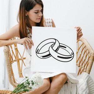 Interlocking Wedding Rings SVG, Intertwined Bands Cricut File, Marriage ...