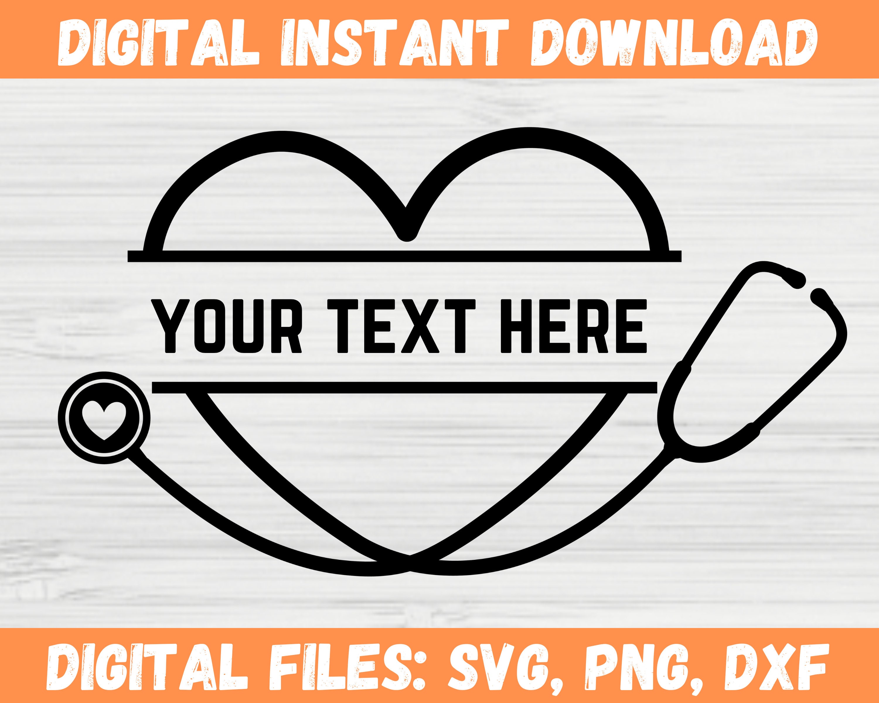 Stethoscope Split Monogram SVG Heart Doctor Stethoscope - Etsy