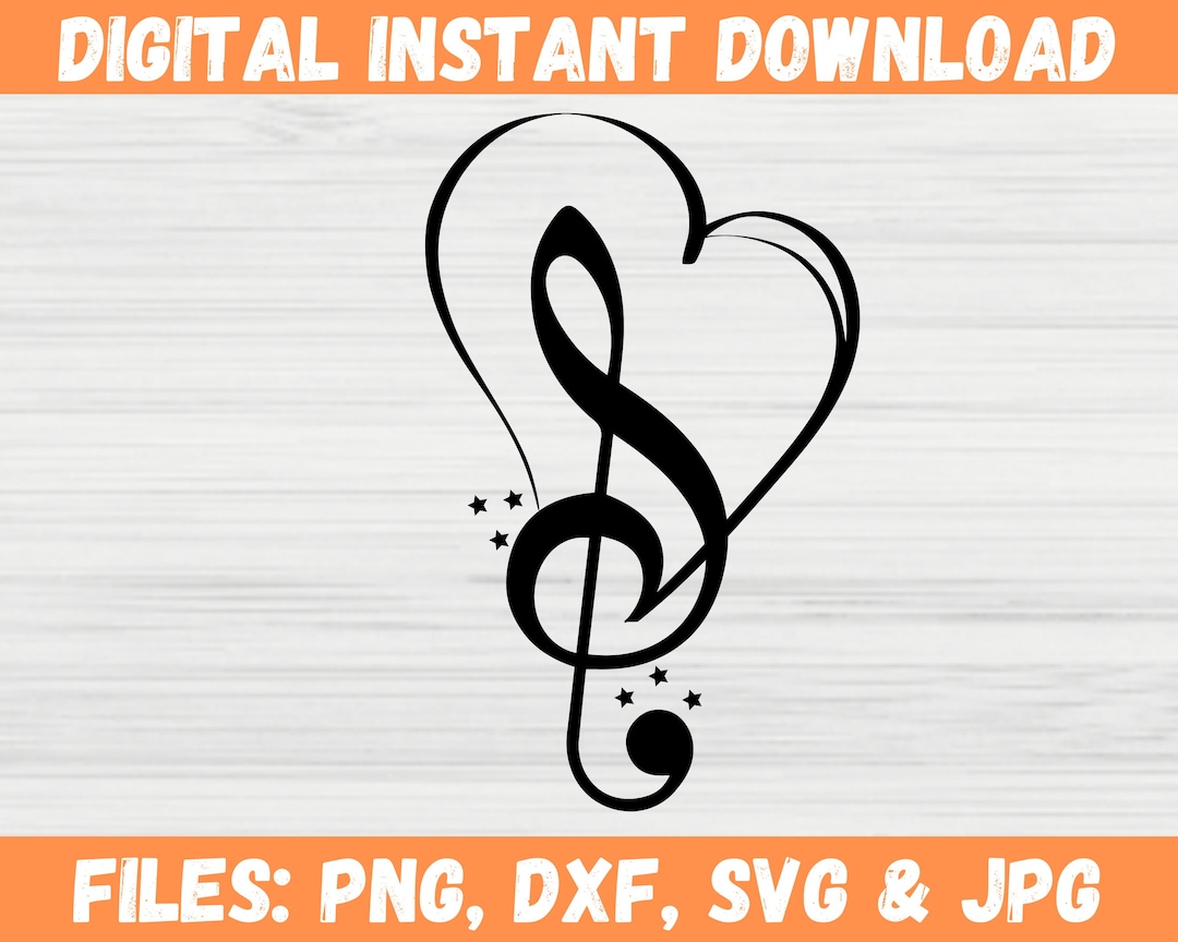 Music Note Heart SVG, Sheet Music Svg, Vinyl Music, Valentine Music ...