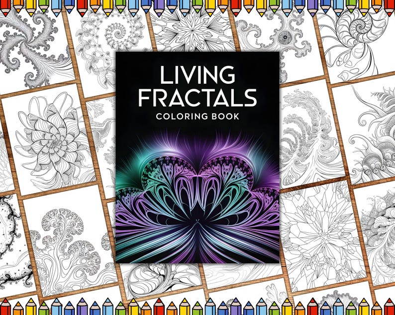 Living Fractals Coloring Book, Fractal Pattern Coloring Pages ...