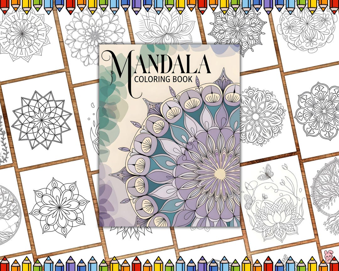 Adult Mandala Coloring Book, Beautiful Mandala Coloring Pages, Simple ...