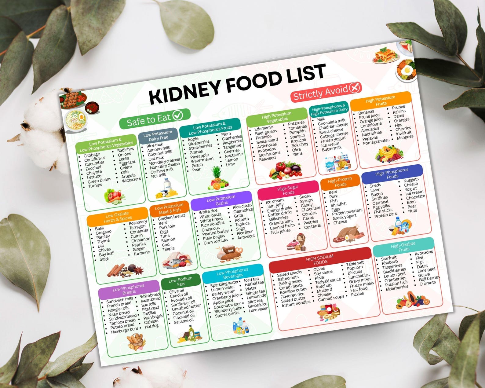 Renal Diet PDF - Kidney Disease Food List & Low Potassium Meal Plan ...