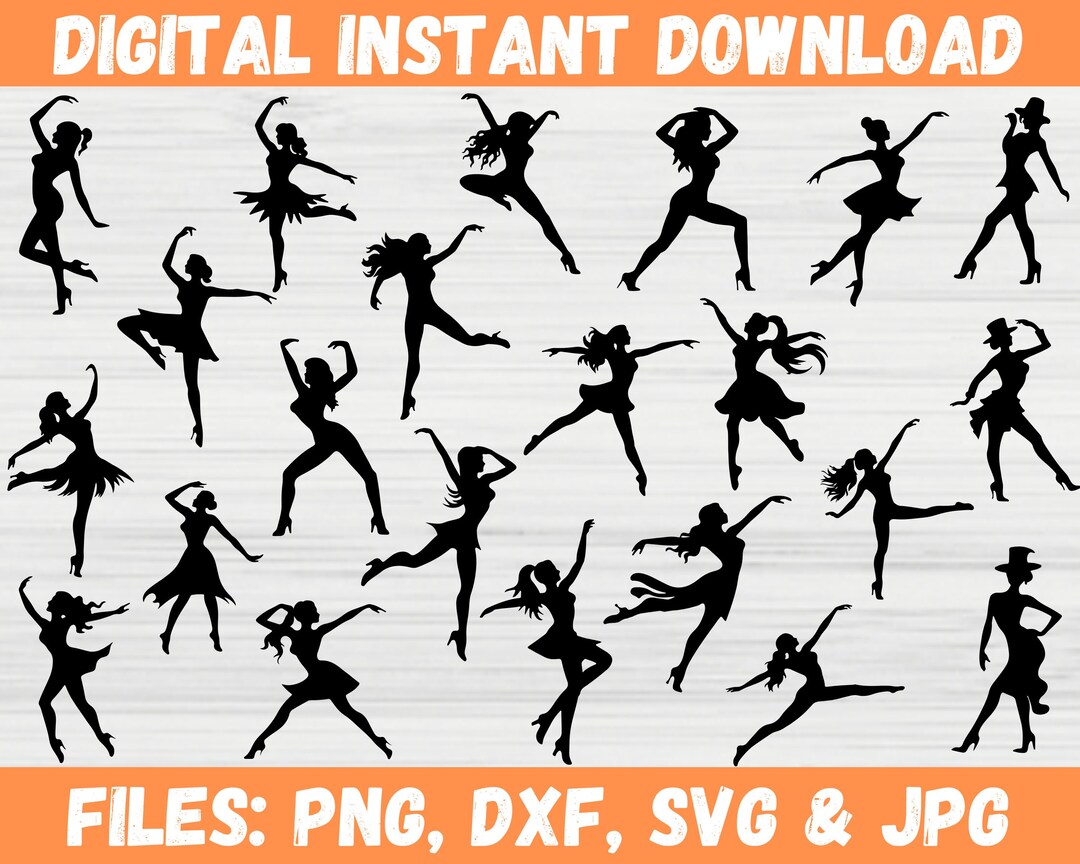 Female Dance Clipart SVG Bundle, Acrobat Gymnastics People, Cricut Cut ...