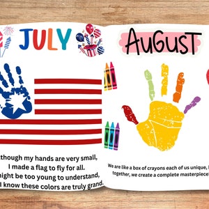 Handprint Memory Book Printable, Kids Keepsake Art, Preschool Handprint ...