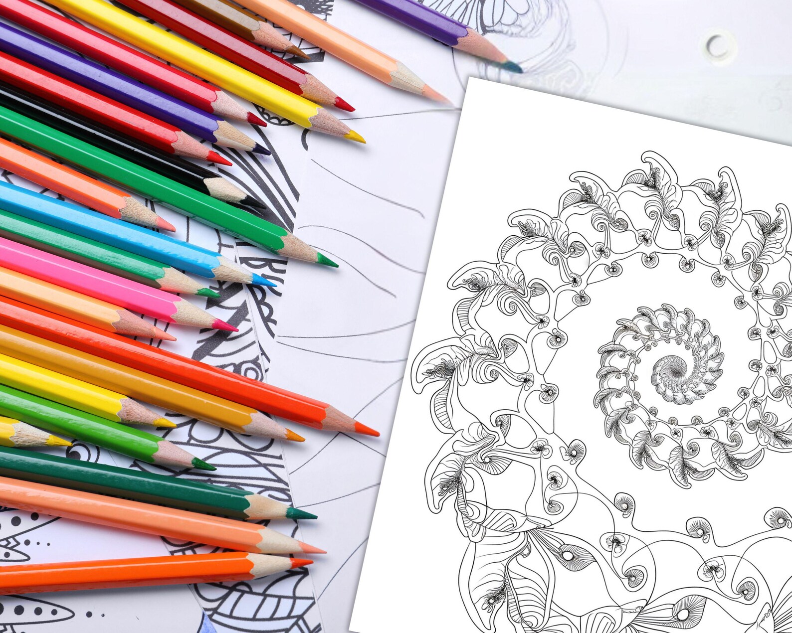 Living Fractals Coloring Book, Fractal Pattern Coloring Pages ...
