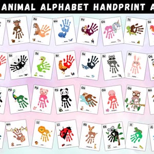 Animal Alphabet Handprint Art Craft, Baby Toddler Activity, Classroom ...