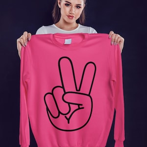 Hand Peace Sign SVG Peace Out Hand Two Finger Clipart Symbol Line ...