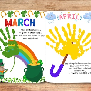 Handprint Memory Book Printable, Kids Keepsake Art, Preschool Handprint ...