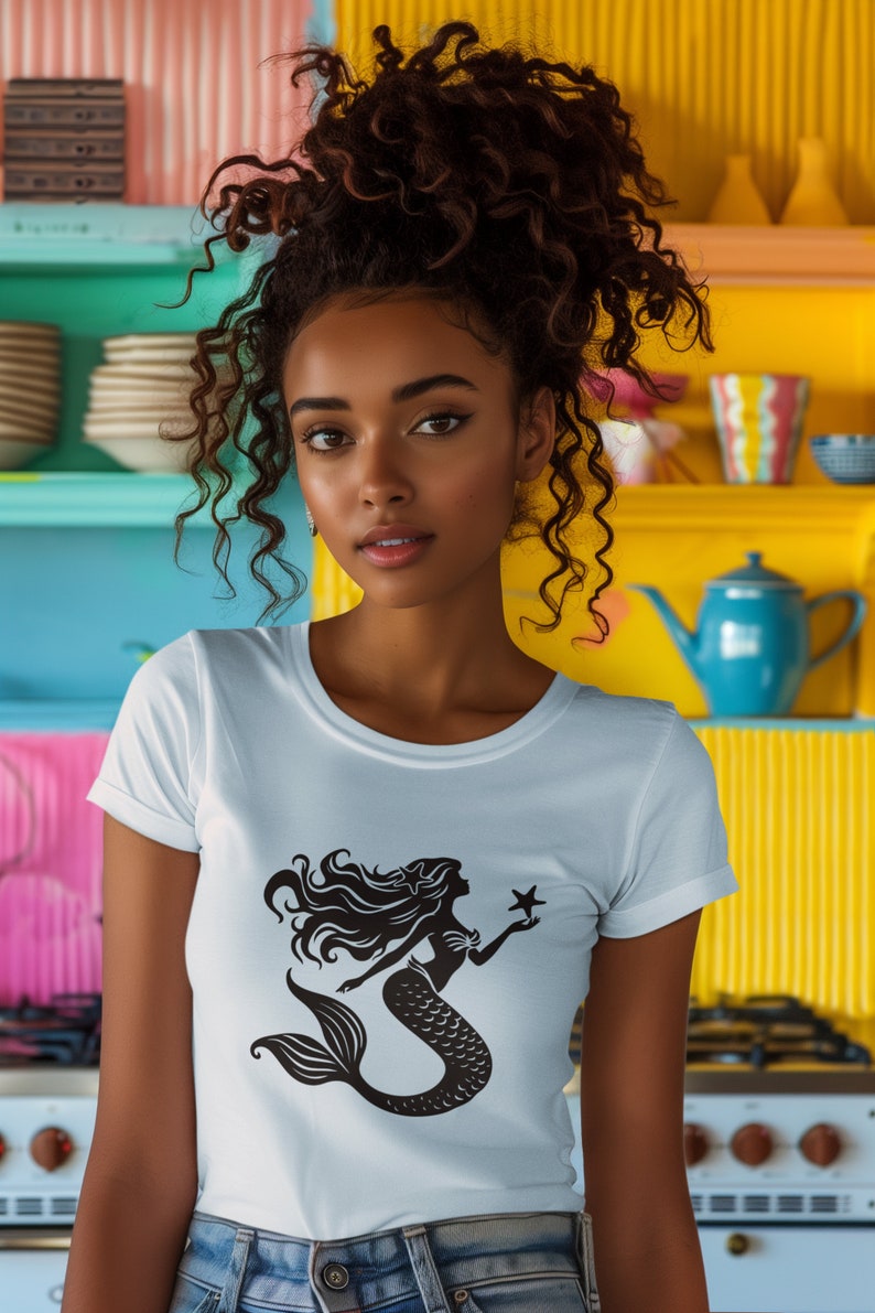 Afro Mermaid Svg, Ocean Beach Summer Svg, Princess Mermaid SVG, Cute ...