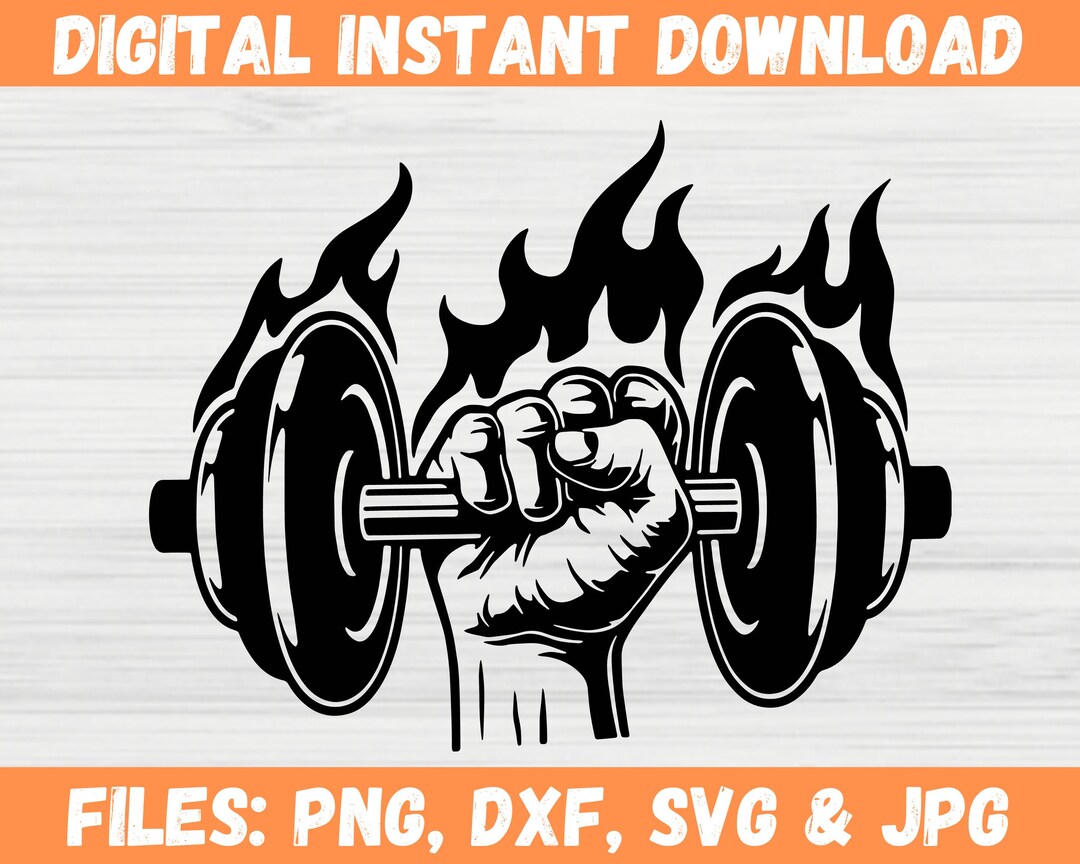 Dumbbell SVG, Barbell, Crossfit, Weightlifting SVG, Workout, Fitness ...