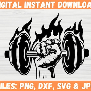 Dumbbell SVG, Barbell, Crossfit, Weightlifting SVG, Workout, Fitness ...