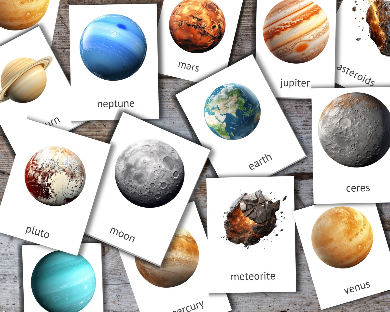 Solar System Flash Cards Planet Flashcards Learning - Etsy