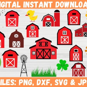Farm Themed Barn SVG Bundle, Commercial Use Instant Download, Rustic ...