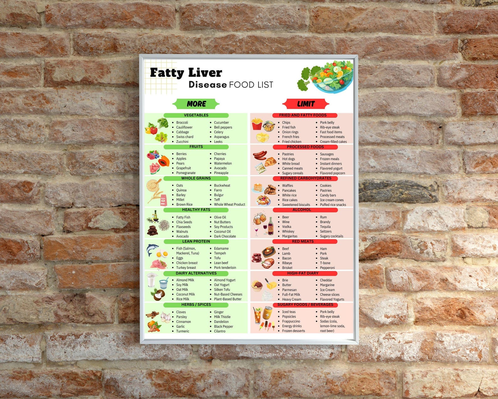 Fatty Liver Diet Food List Printable PDF, NAFLD NASH Meal Plan, Anti ...