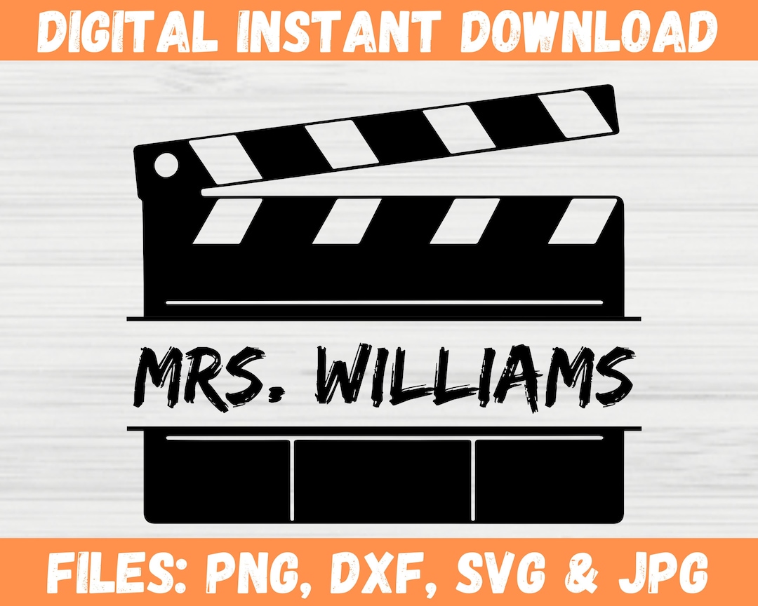 Clapperboard Monogram SVG, Clapper Cinema Clipart, Movie Film Acting ...