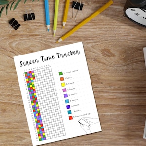 Screen Time Tracker, Habit Tracker Chart, Time Schedule Planner, Daily ...