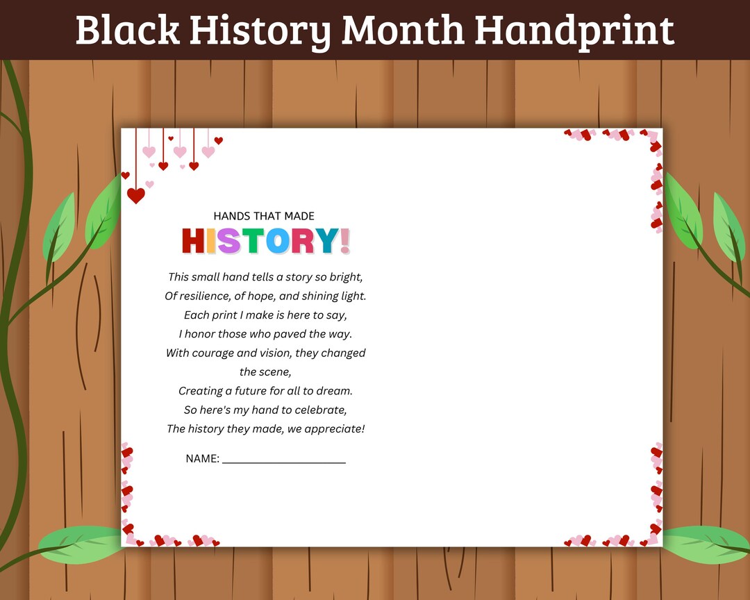 History Month Handprint Craft, Black History Month Handprint Craft ...