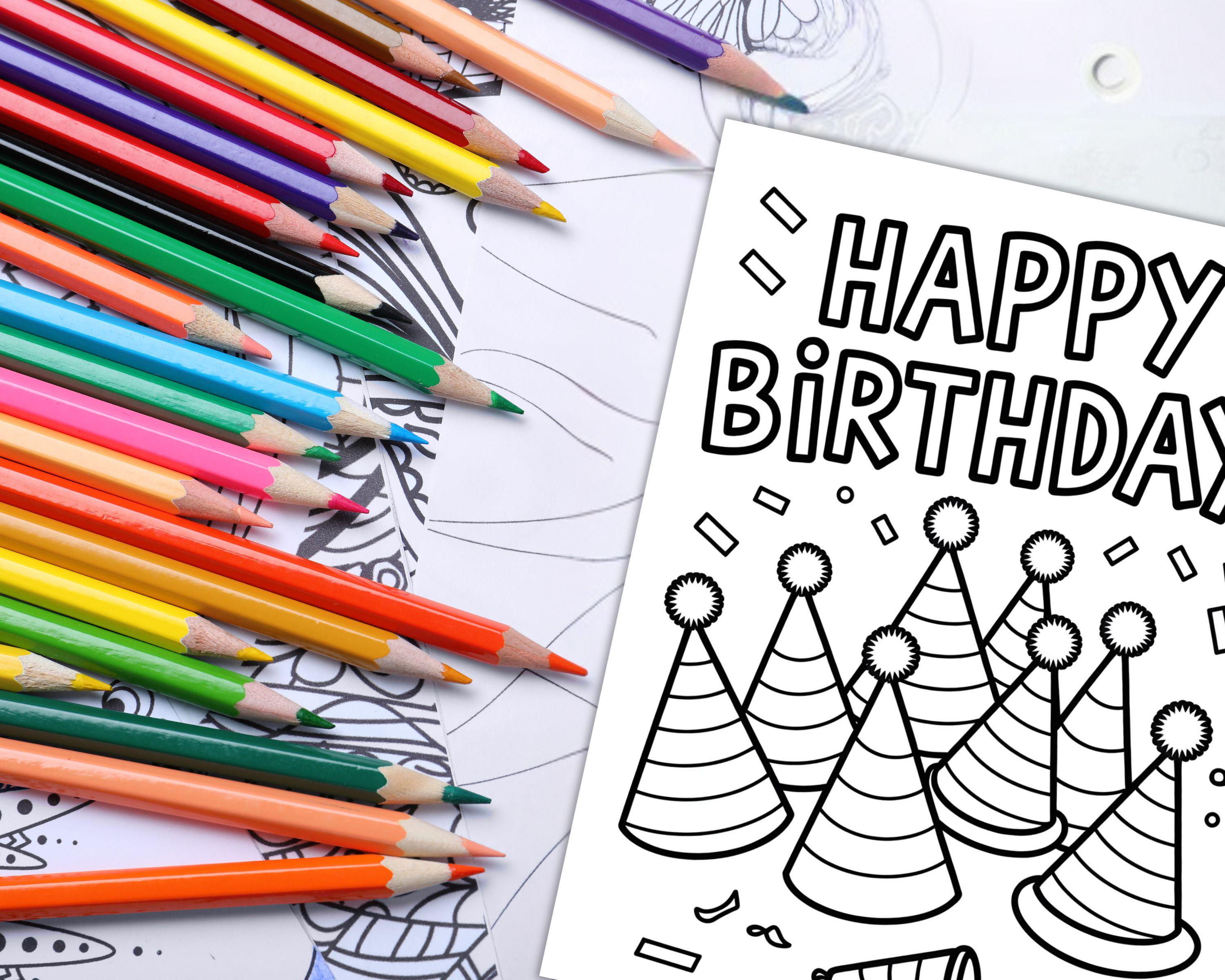 Kids Birthday Party Coloring Sheets | Toddler & Preschool Fun Activity ...