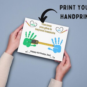 Dad Birthday Handprint Craft, Grandpa Birthday Handprint Art, Dad Craft ...